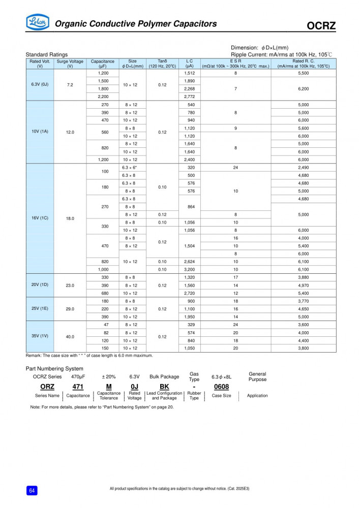 Lelon OCRZ series technical document page 3