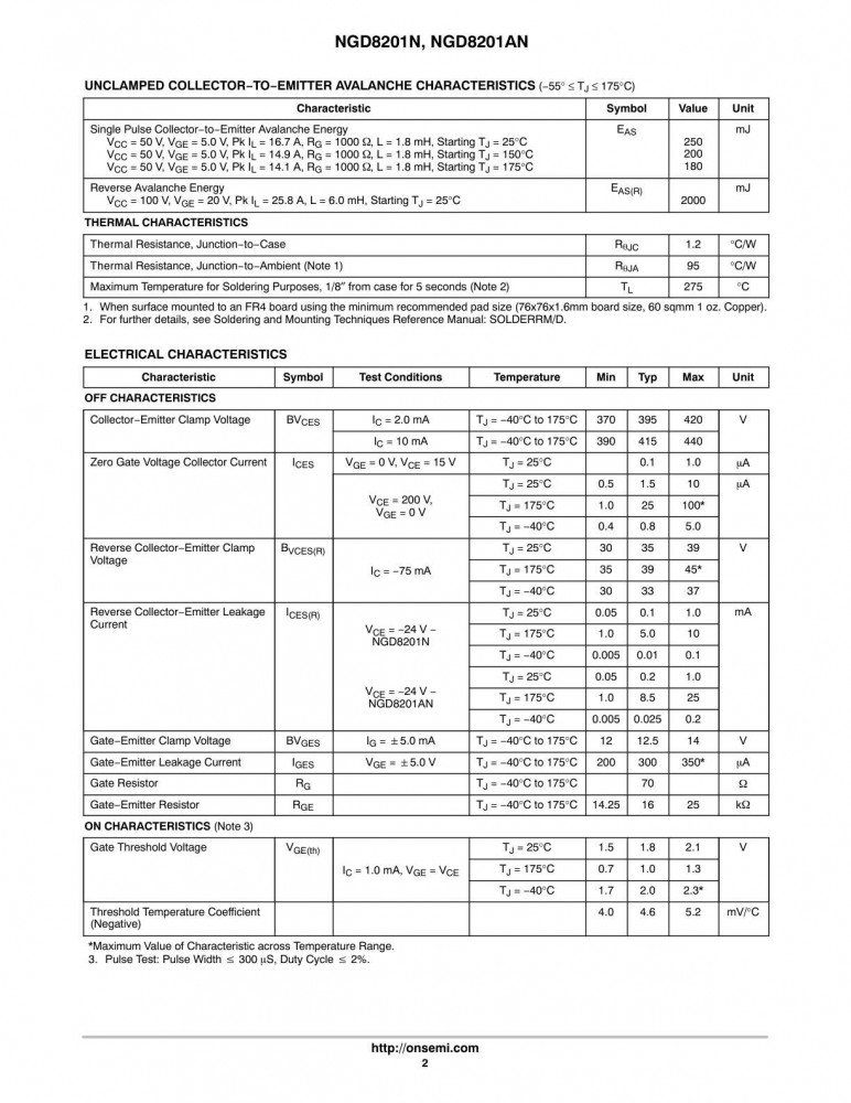 NGD8201AN datasheet page 2