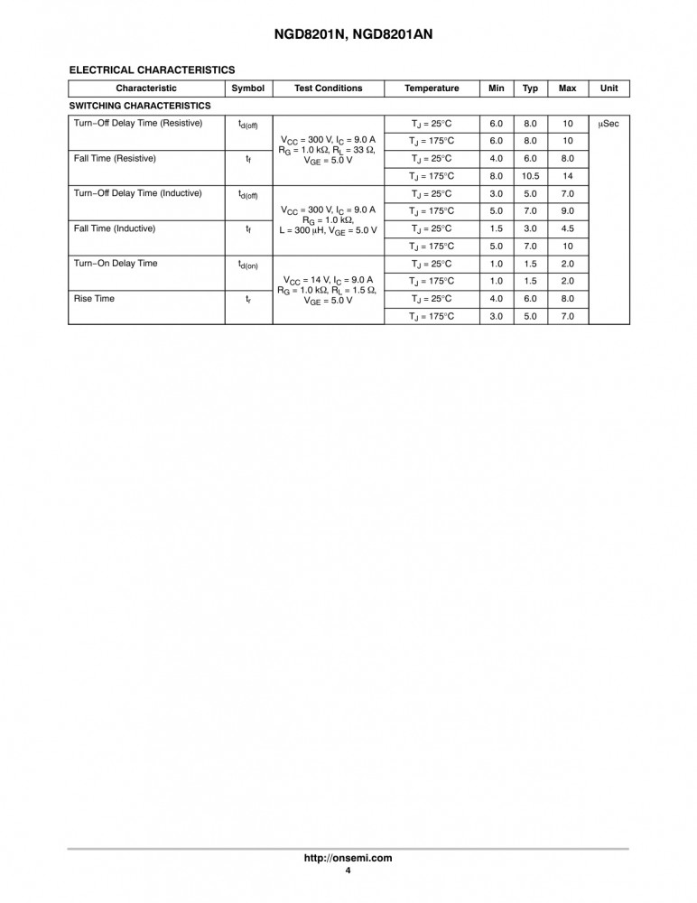 NGD8201AN datasheet page 4