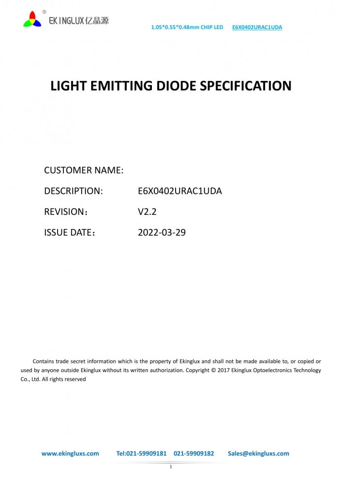 E6X0402URAC1UDA datasheet page 1