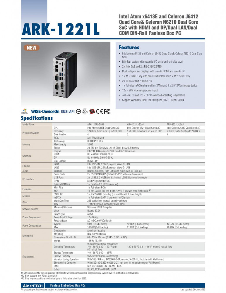ARK-1221L product document page 1