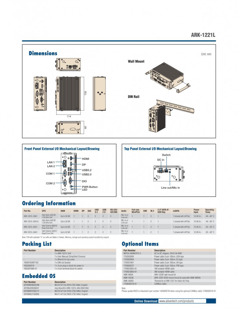 ARK-1221L product document page 2