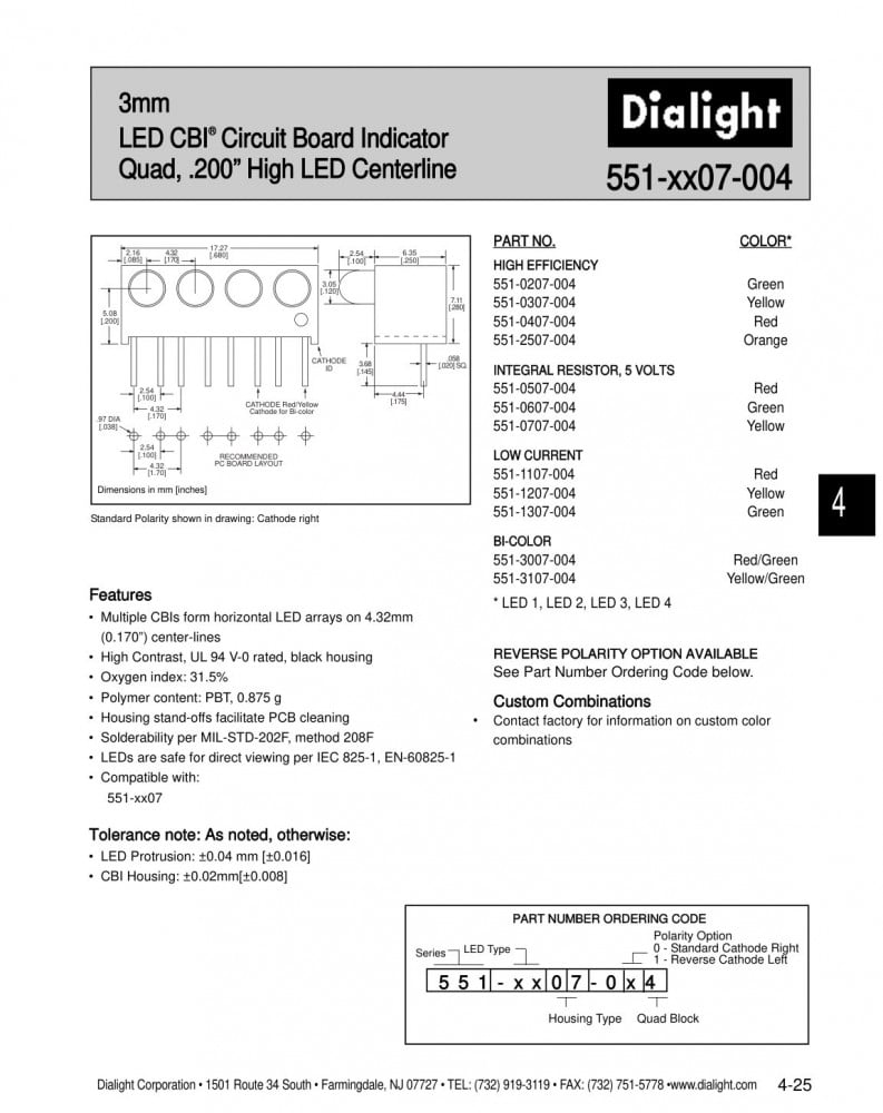 Dialight datasheet page 1