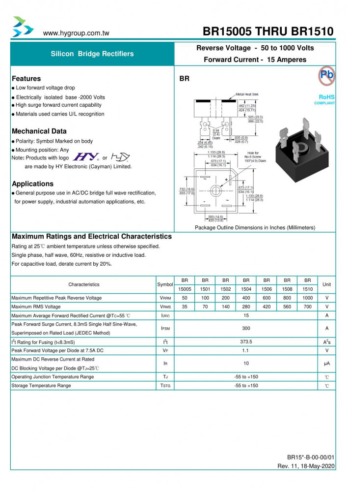 BR1510 technical document image, page 1