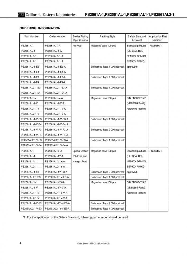 PS2561A-1-A datasheet page 4
