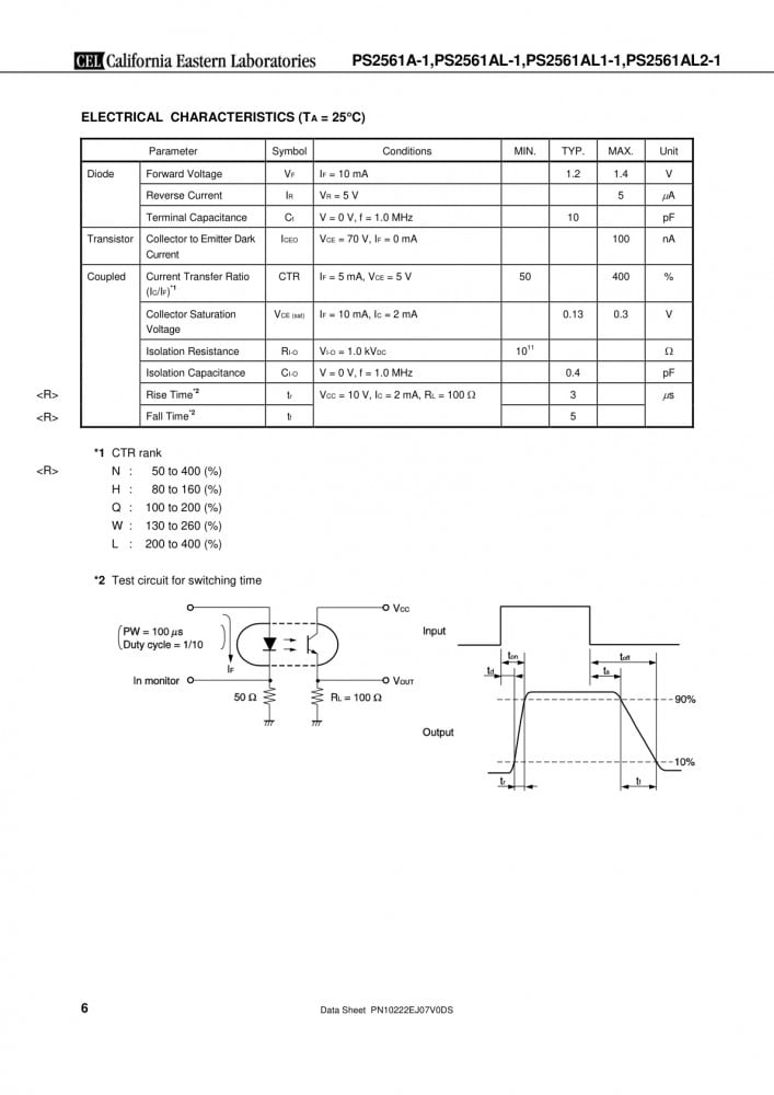 PS2561A-1-A datasheet page 6