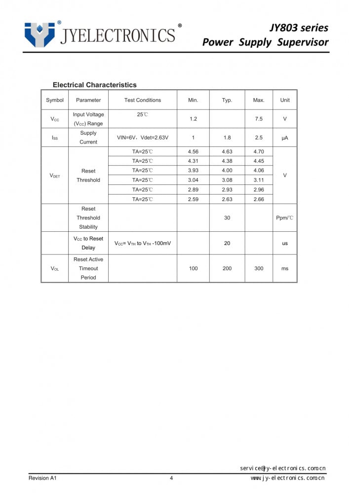 JY803 datasheet page 4
