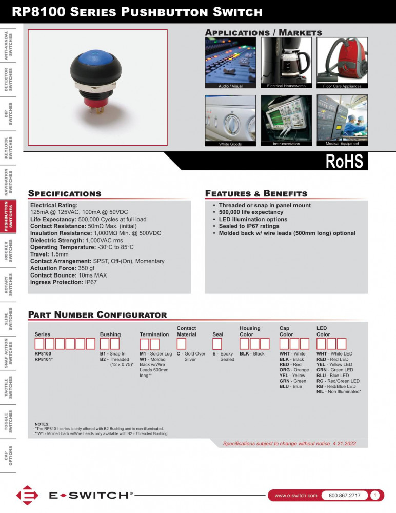 RP8100 technical document, page 1