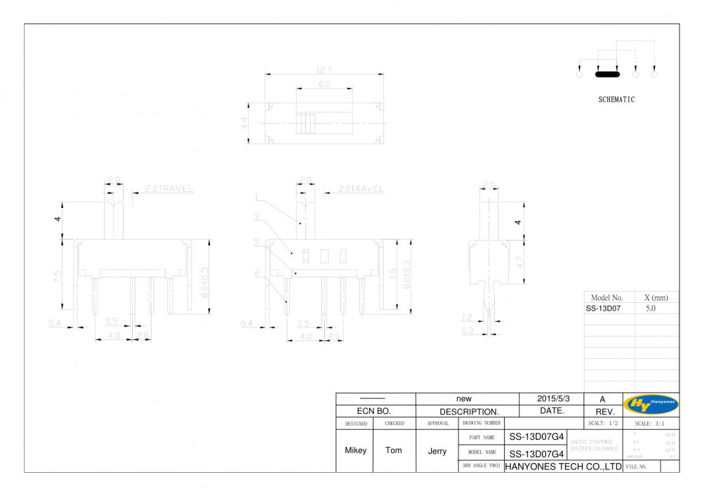 SS-13D07G4 technical drawing