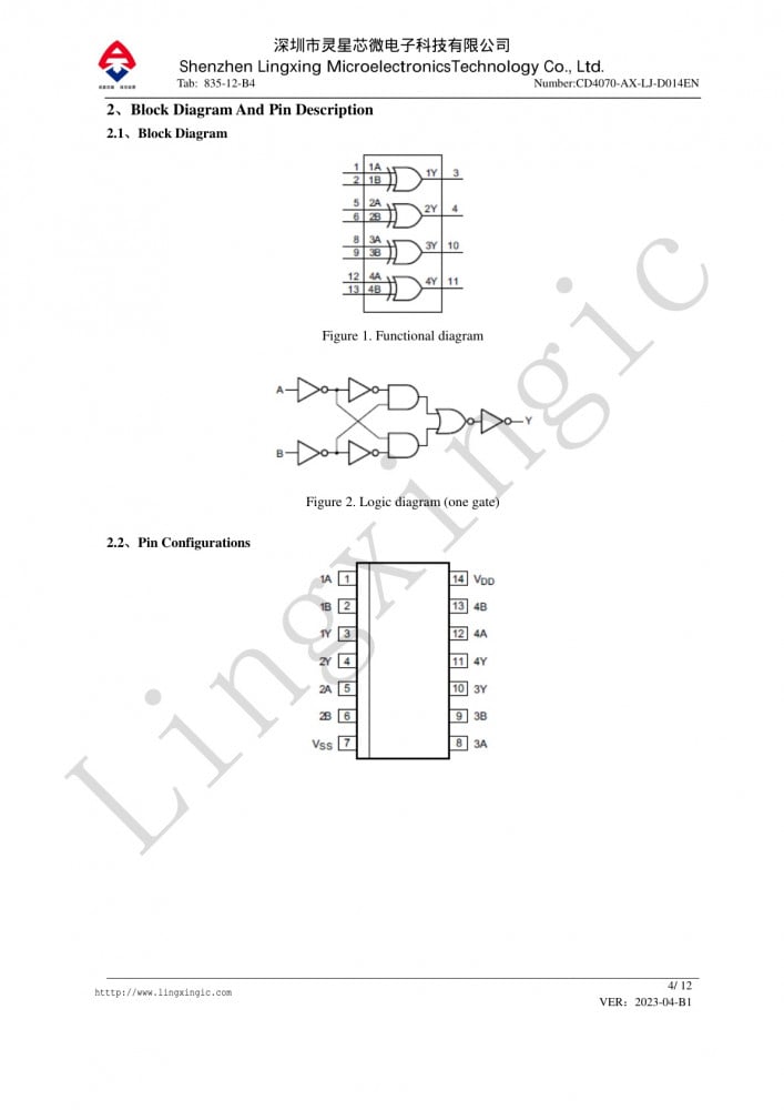 CD4070BM(LX) datasheet page 4