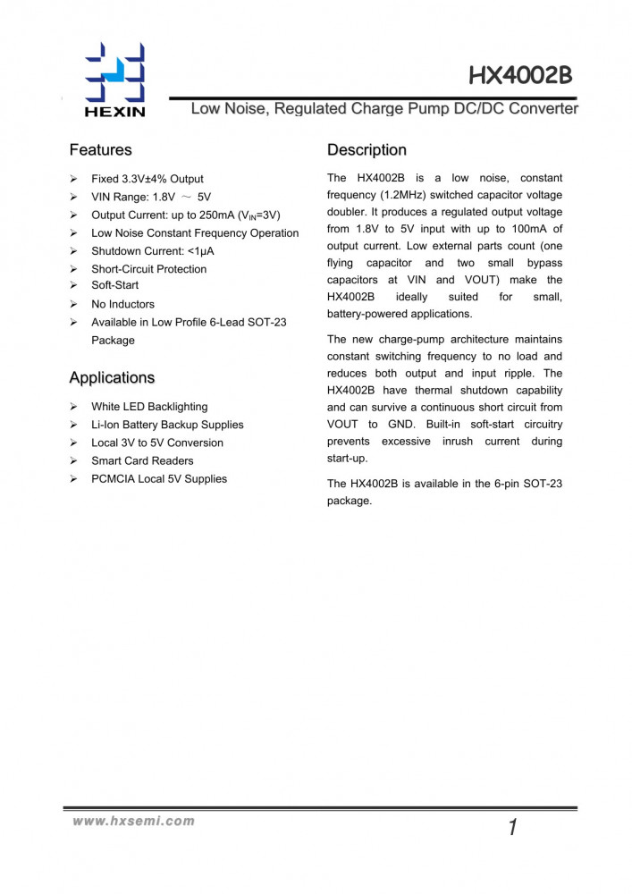 HX4002B-MFC datasheet page 1