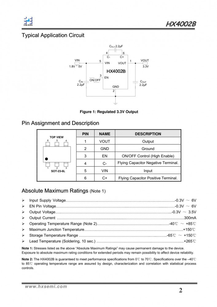 HX4002B-MFC datasheet page 2