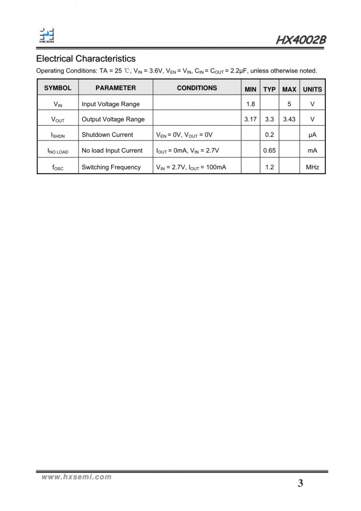 HX4002B-MFC datasheet page 3