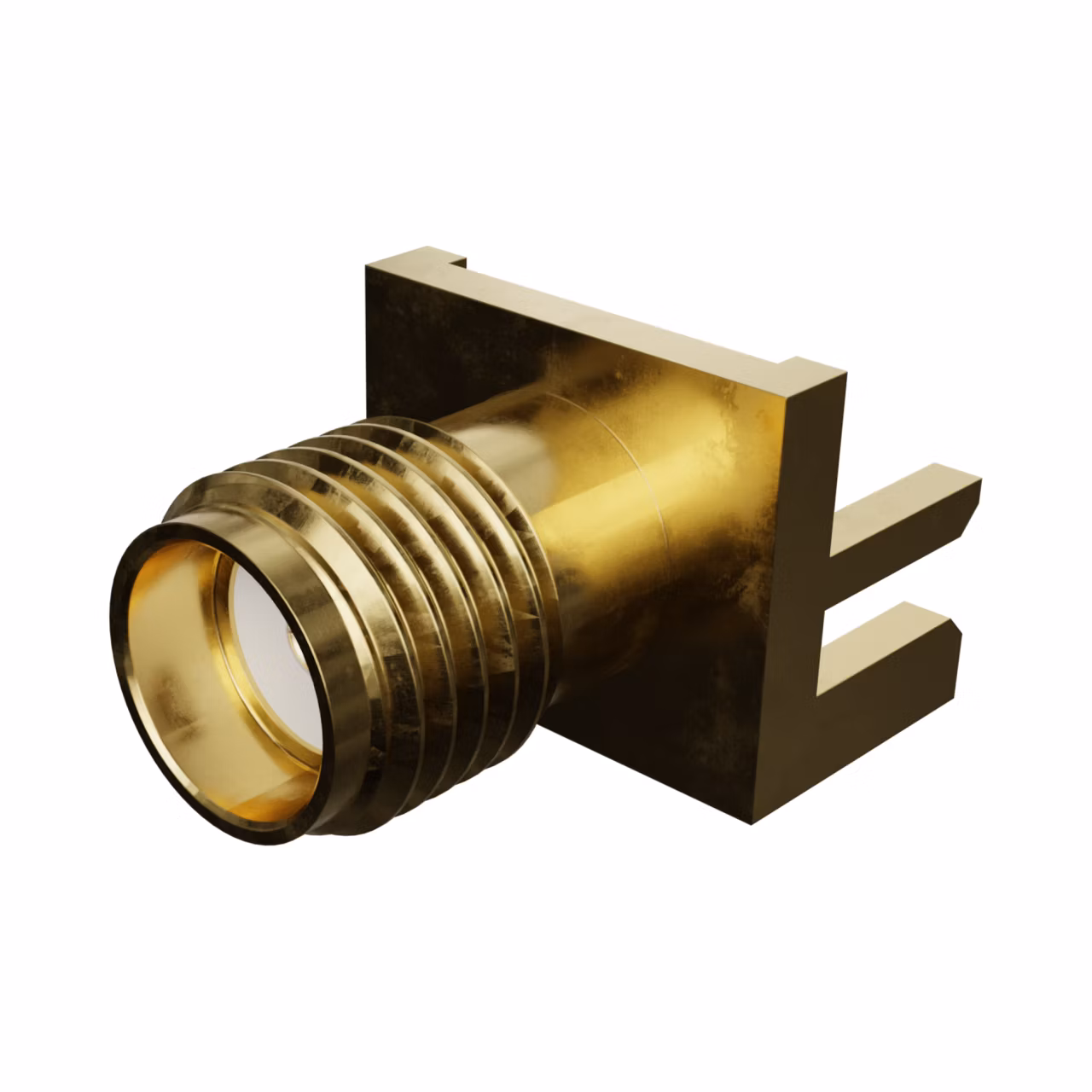 SMA Jack, Straight, PCB Receptacle, Edge Mount, Brass Body, 0.25µm Gold (Au) Plating, 20 Pieces Per Tray, 50 Ohms for sale
