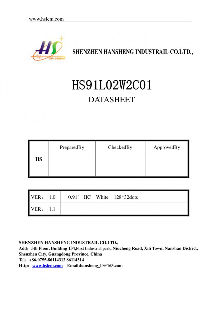HS91L02W2C01 datasheet page 1