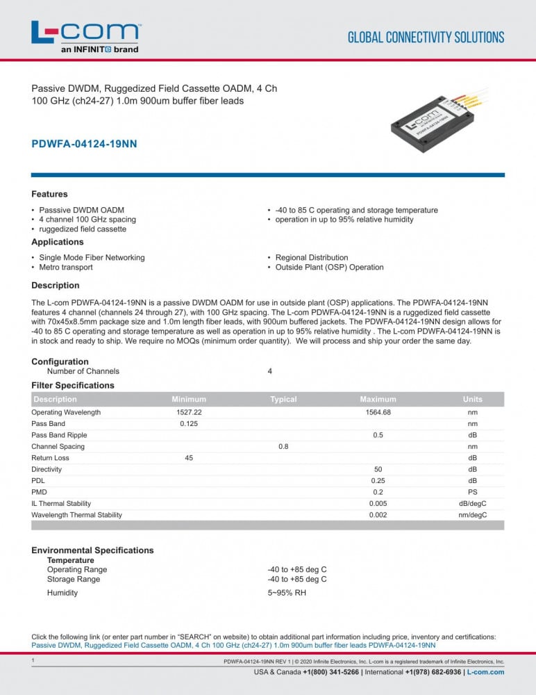 PDWFA-04124-19NN product document page 1