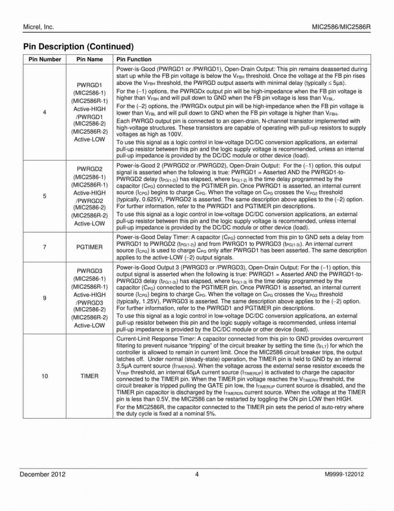 MIC2586R datasheet page 4