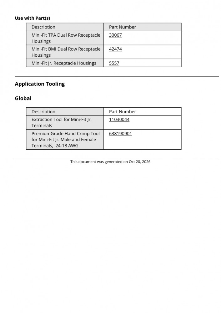MOLEX MINI-FIT JR. specification document page 3