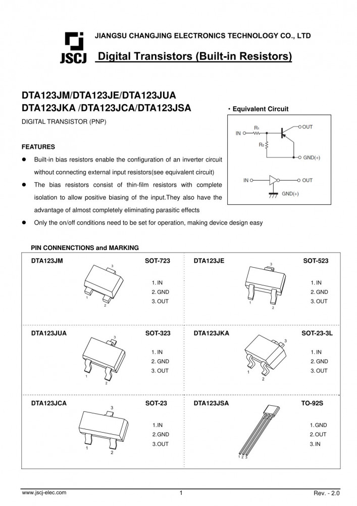 DTA123JCA datasheet page 1