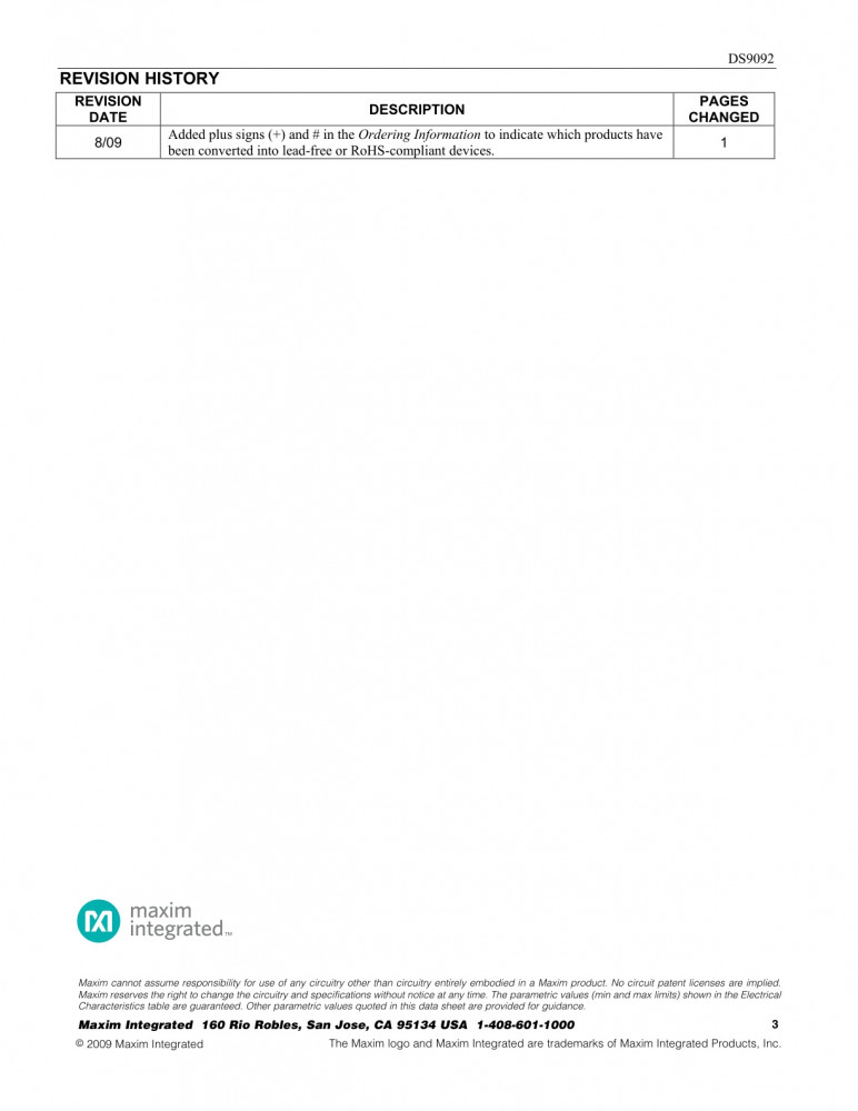 DS9092T# datasheet page 3