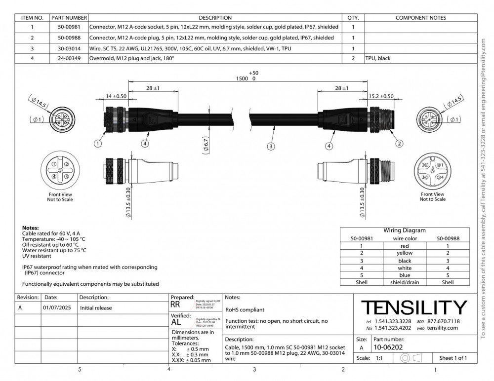 Technical drawing for Tensility International product 10-06202