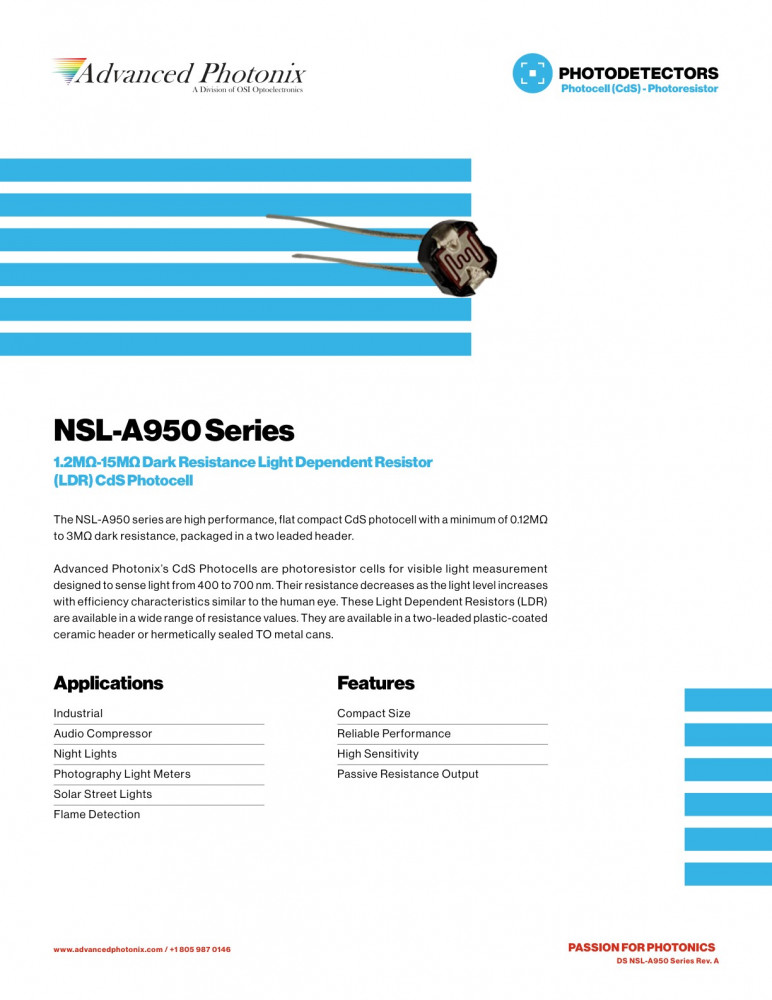 NSL-A950 series datasheet page 1