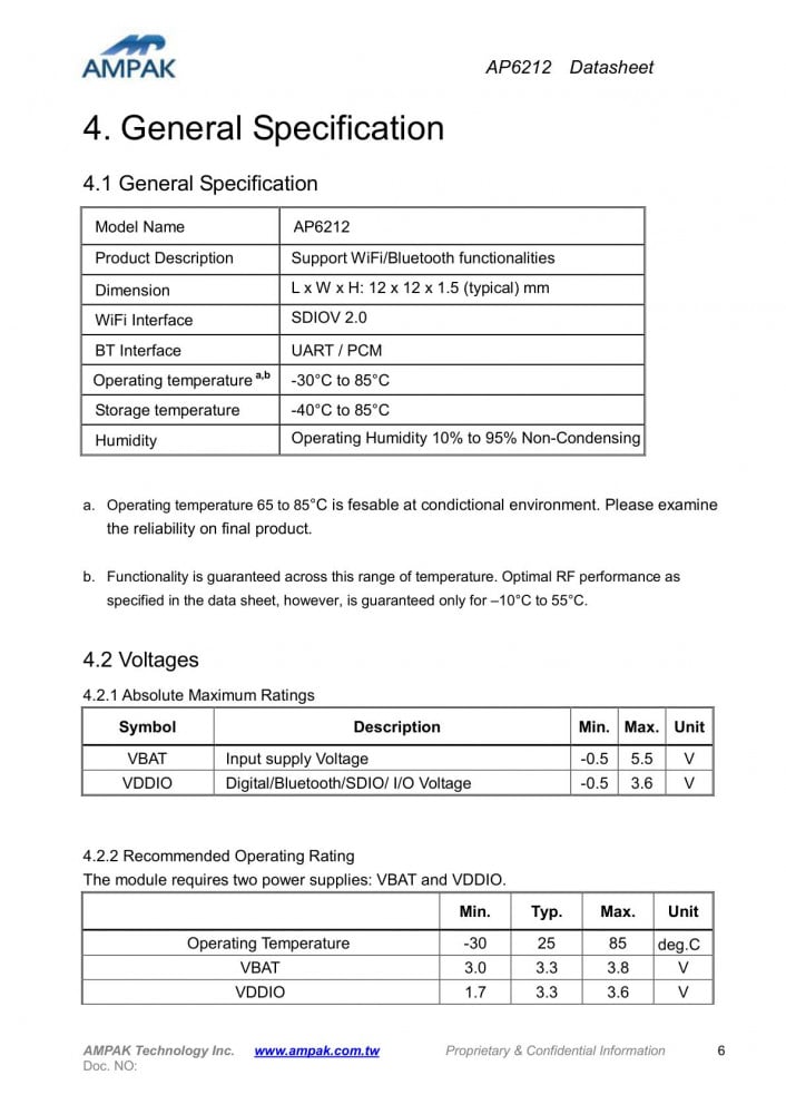 AP6212 specification page 8