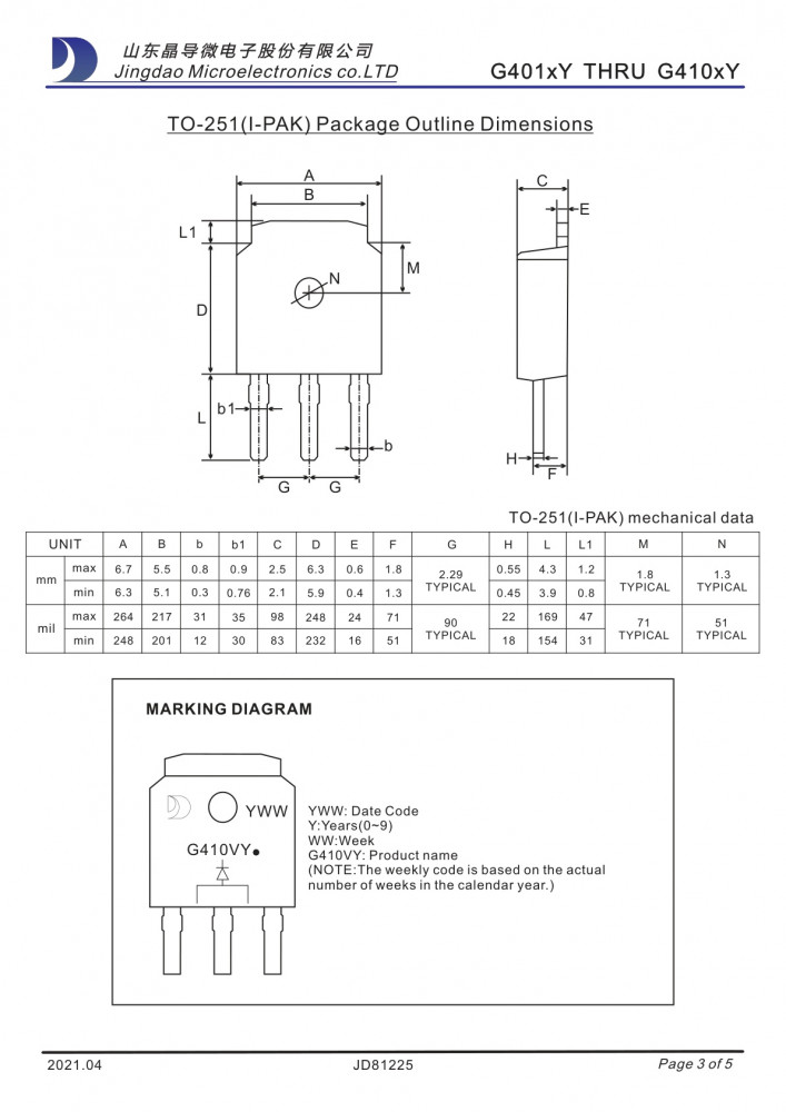 G410DY datasheet page 3