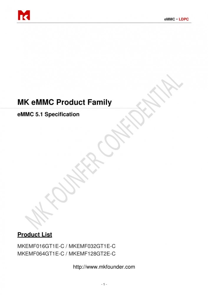 MKEMF128GT2E-C datasheet page 1