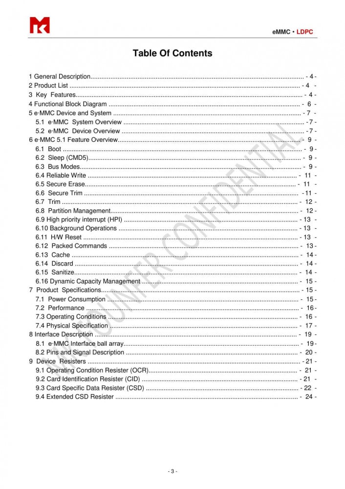 MKEMF128GT2E-C datasheet page 3