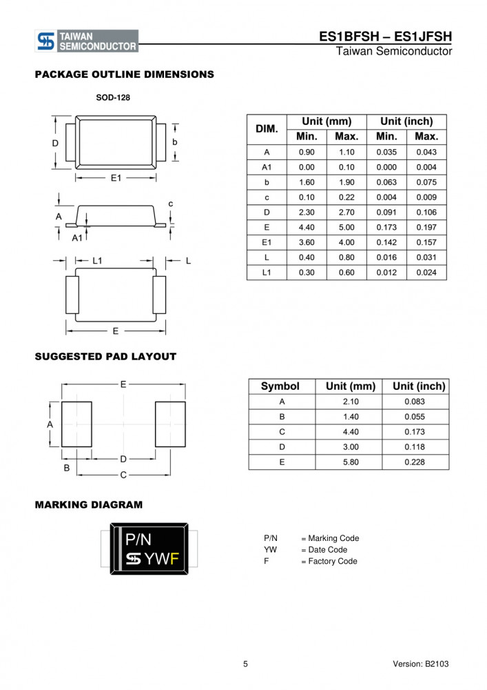 ES1DFSH datasheet page 5
