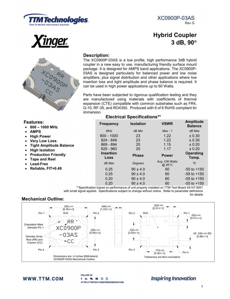XC0900P-03AS datasheet page 1