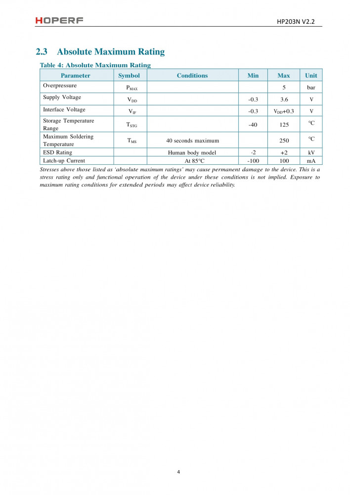 HP203N technical document page 4