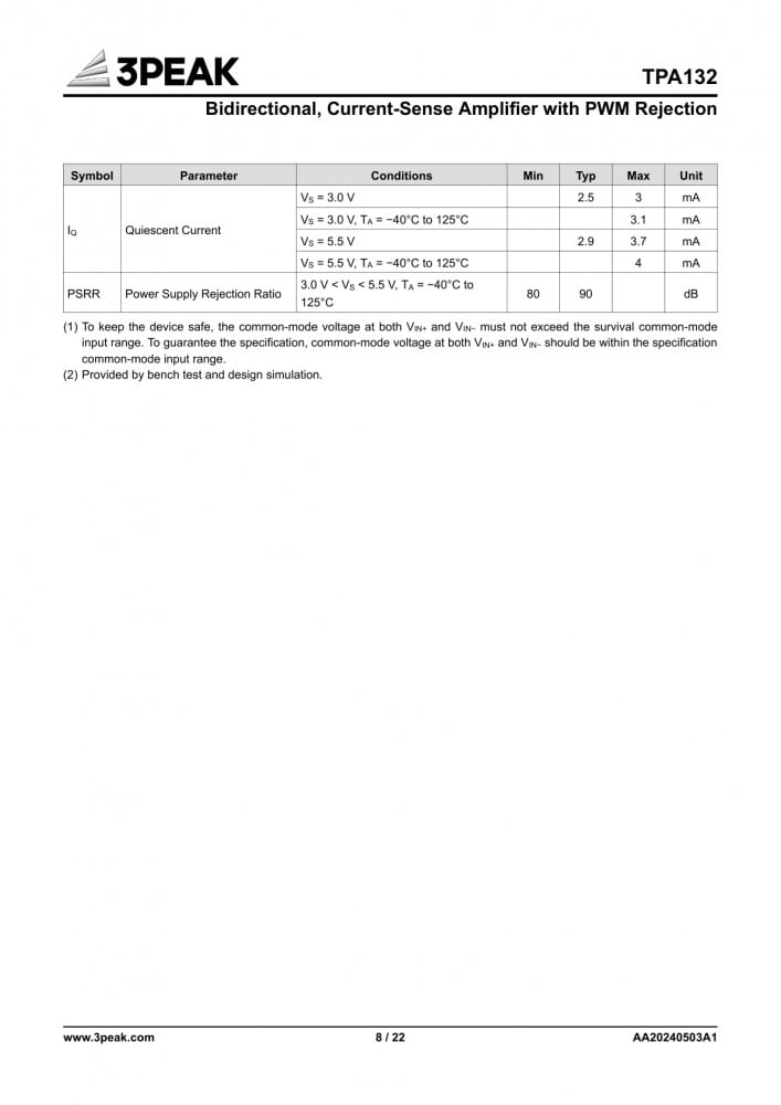 TPA132 datasheet page 8