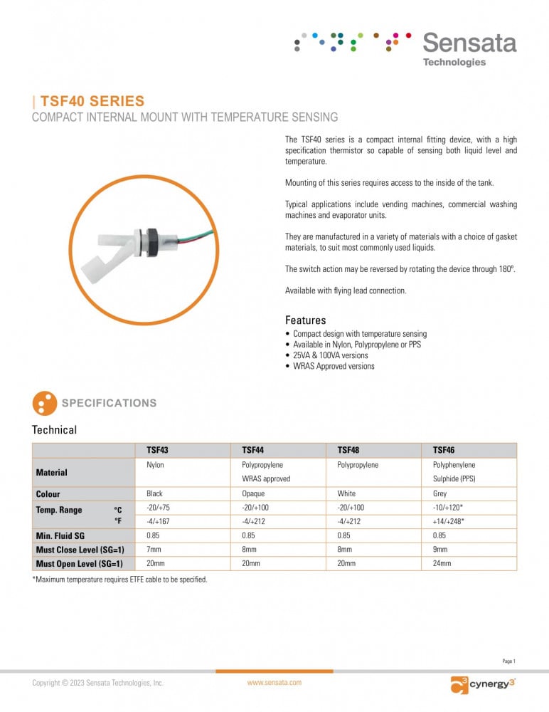 TSF40 series product overview