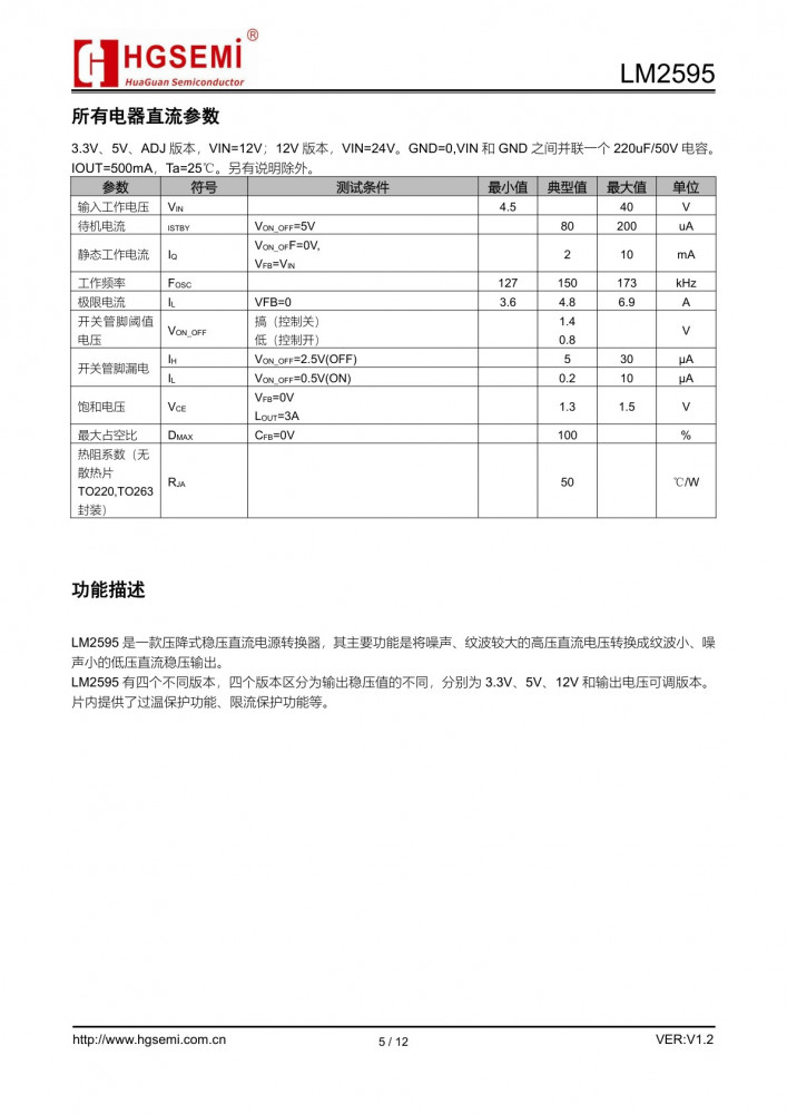 LM2595S-5.0/TR datasheet page 5