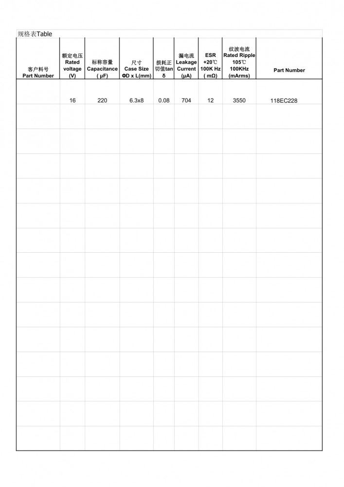 118EC228 specification page 2