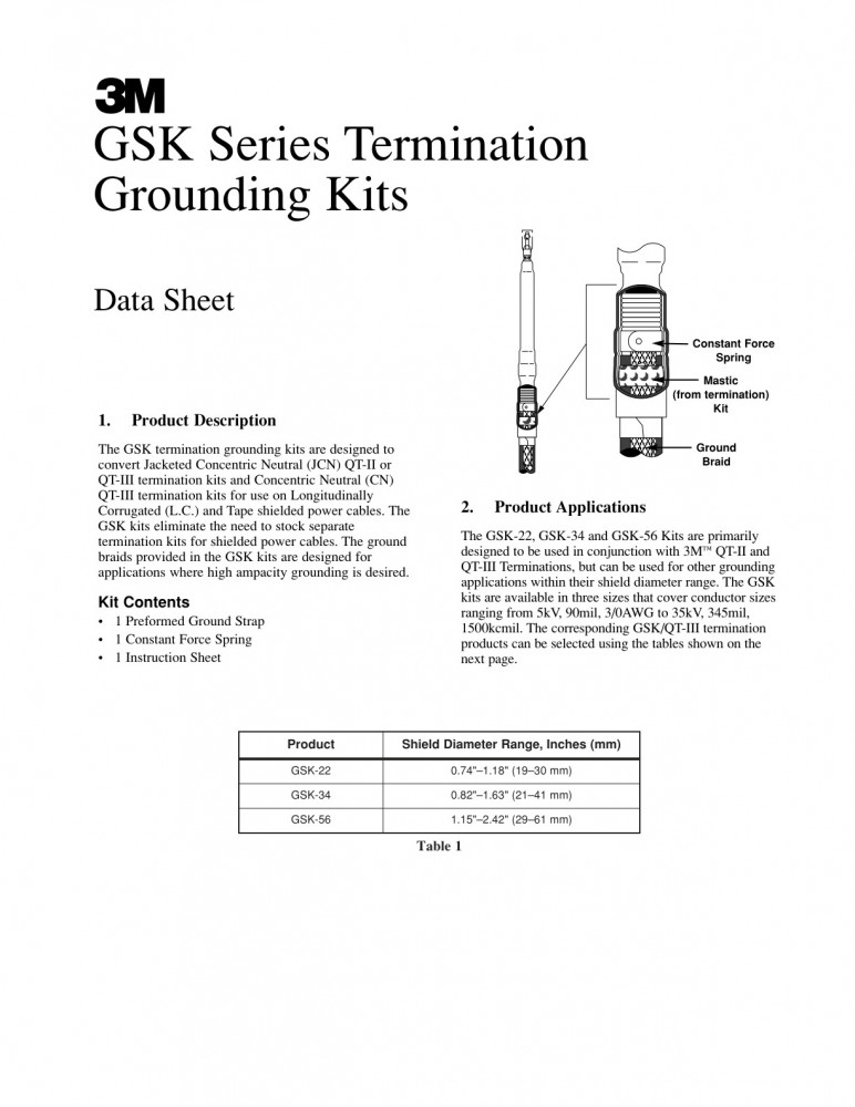 3M GSK Series datasheet page 1