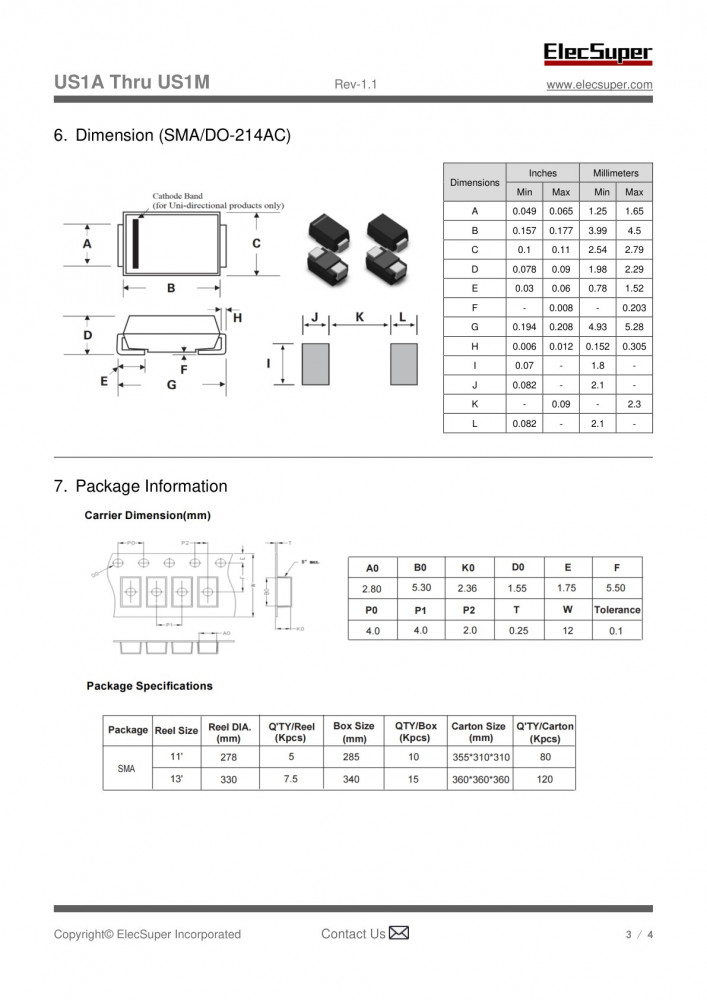 US1J datasheet page 3