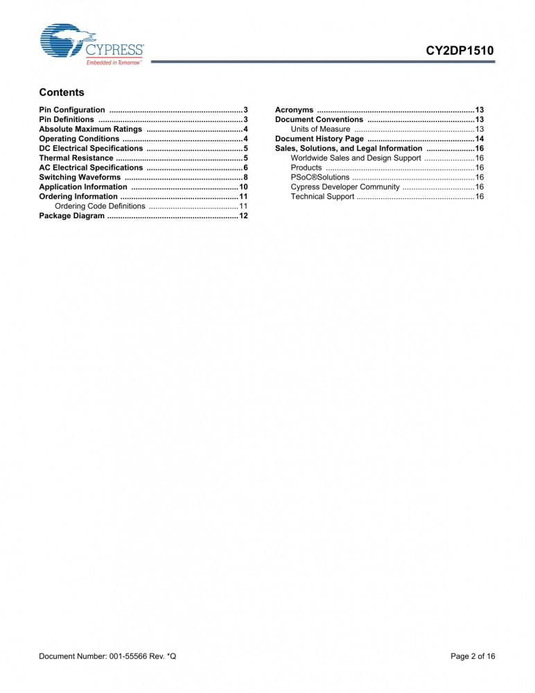 CY2DP1510AXI datasheet page 2