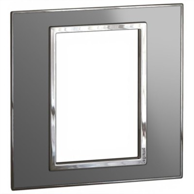 Arteor - British standard square plate 1 module 1 gang - Reflective glossy stainless steel finish