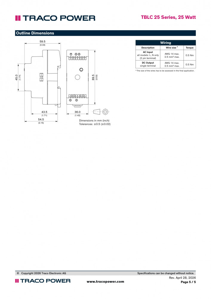 TBLC 25 series technical document page 5
