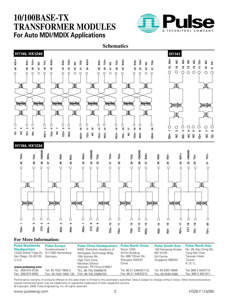 PULSE H1164T technical document page 2