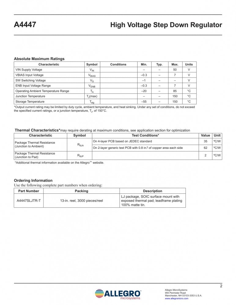 A4447 datasheet page 2