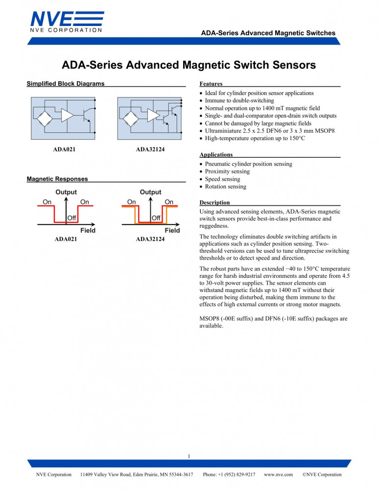 ADA-Series datasheet page 1