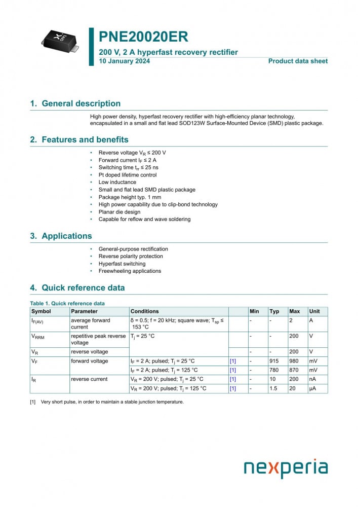 PNE20020ERX datasheet page 1