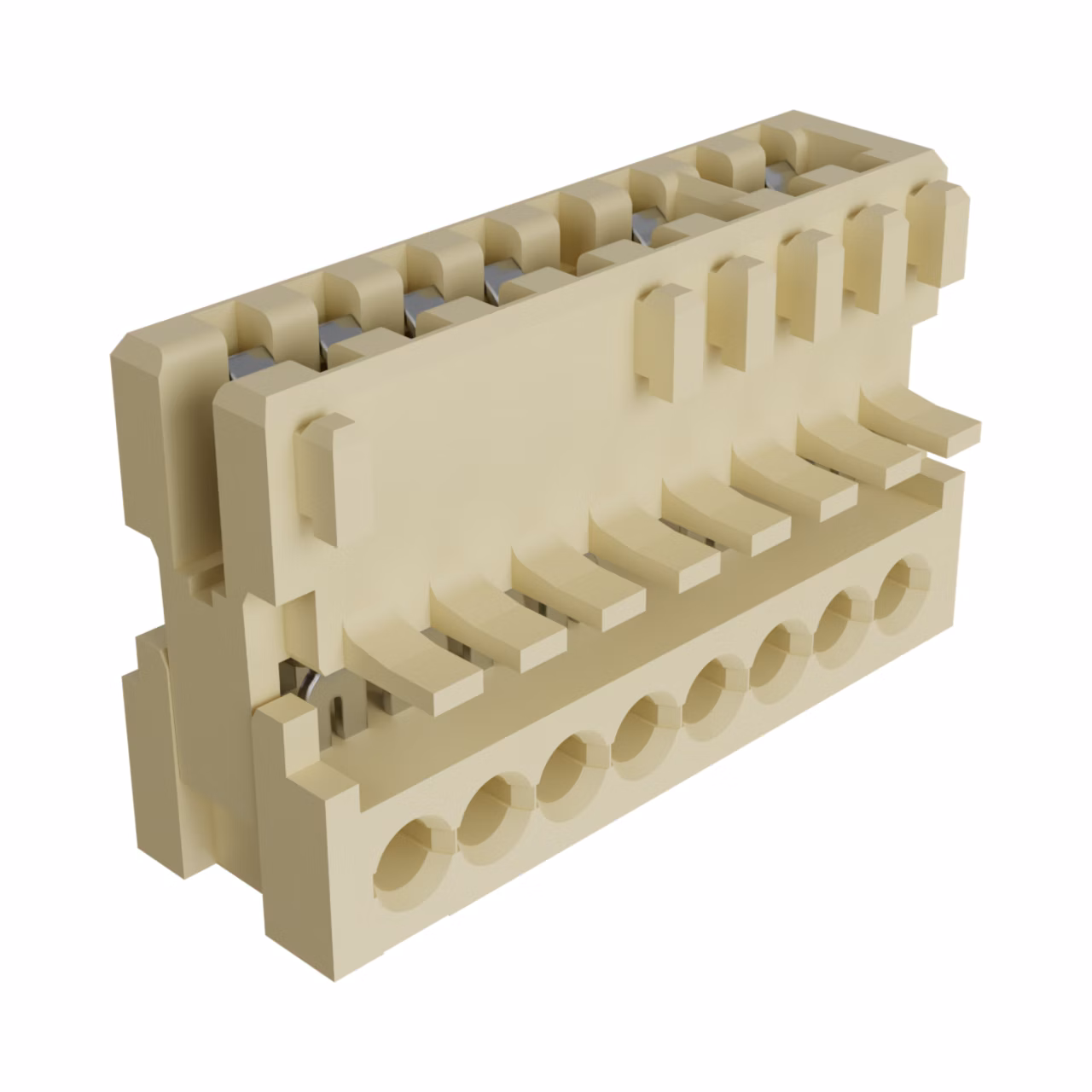 Appli-Mate RAST 2.5 Connector, 2.50mm Pitch, Female, 8 Circuits, Circuits 5 and 7 Voided, Position Keys B, C and D Removed, 1 Closed and 1 Open Endwall, Polarizing Rib Between 6/7 for sale