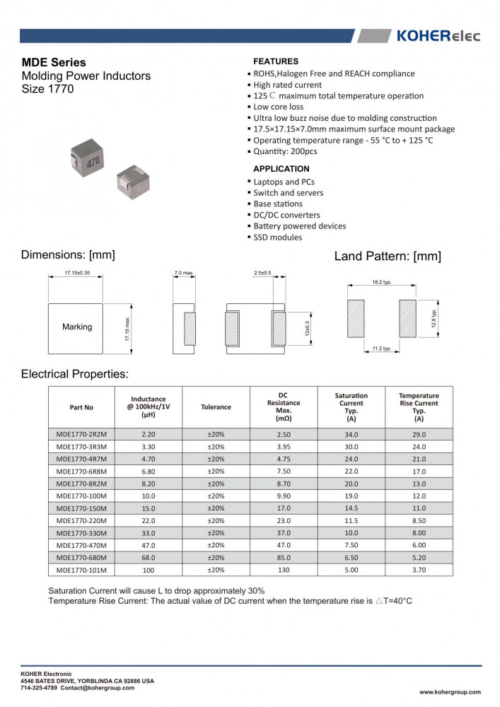 MDE1770-6R8M technical document preview