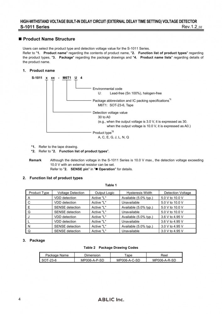 S-1011 datasheet page 4