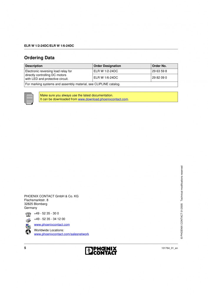 ELR W 1/6-24DC datasheet page 5